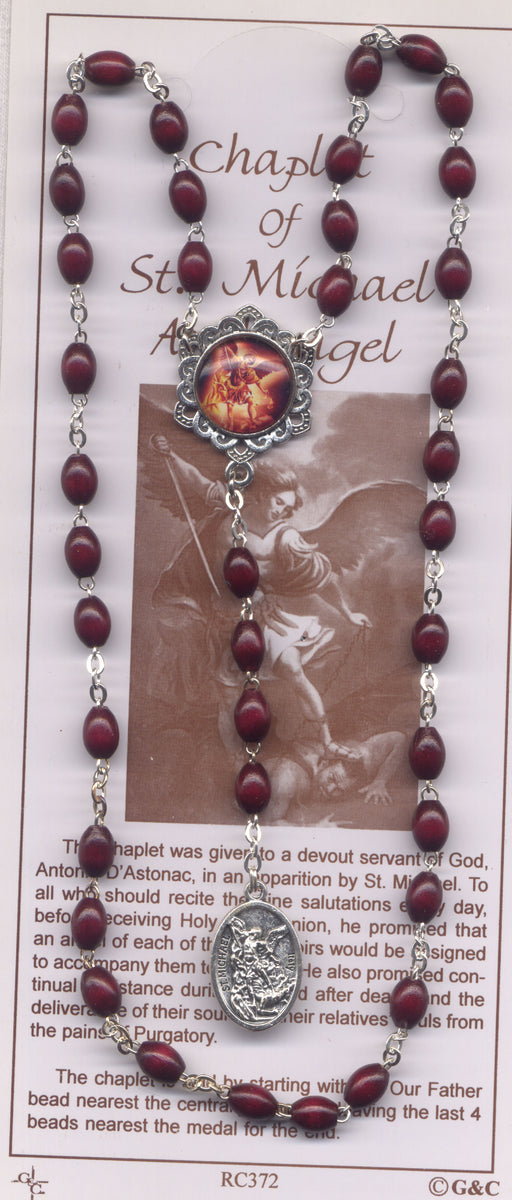St Michael the Archangel Brown Novena Beads CH05