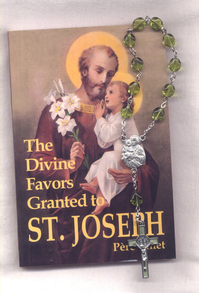 The Divine Favors Granted to St Joseph book and rosary Combo10