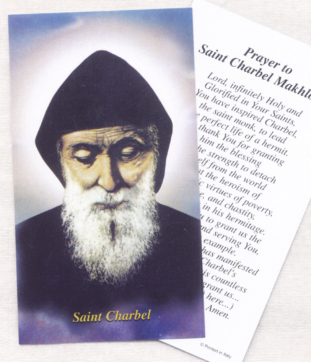 St Charbel Makhlouf Miracle Worker and hermit prayer card 5/pkg IT323