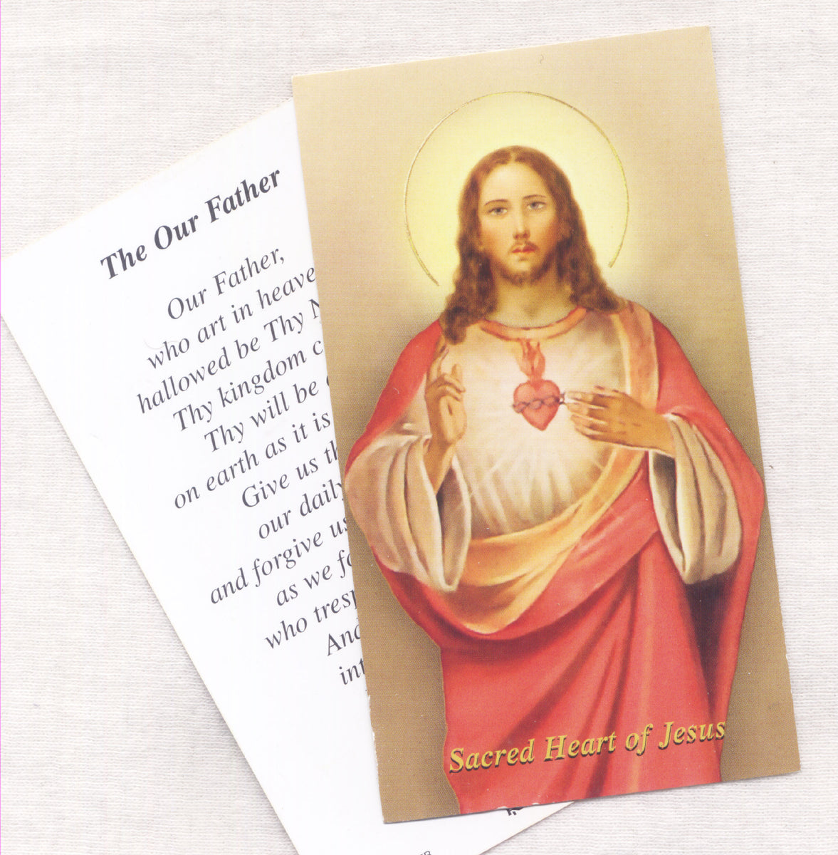 Sacred Heart of Jesus Our Father prayer card 5/pkg IT300