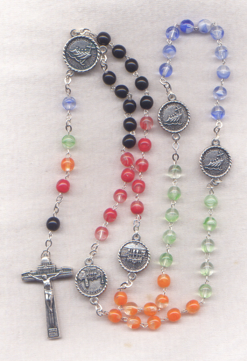 Jubilee 2025 Rosary Glass Beads Our Father Medals JB01