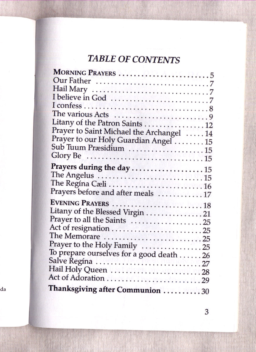 Morning and Evening Prayers booklet