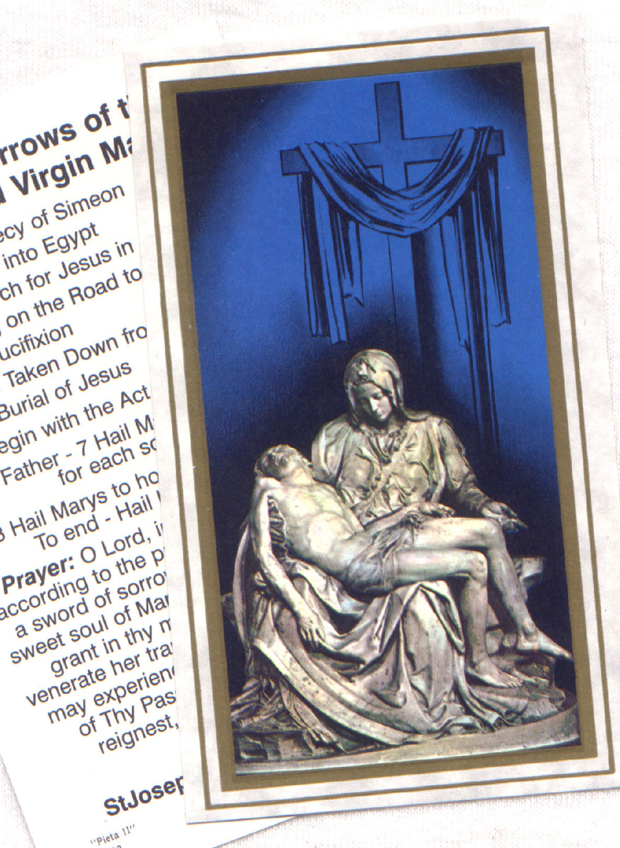 7 Sorrows Servite Rosary Prayers prayercards 5/pkg