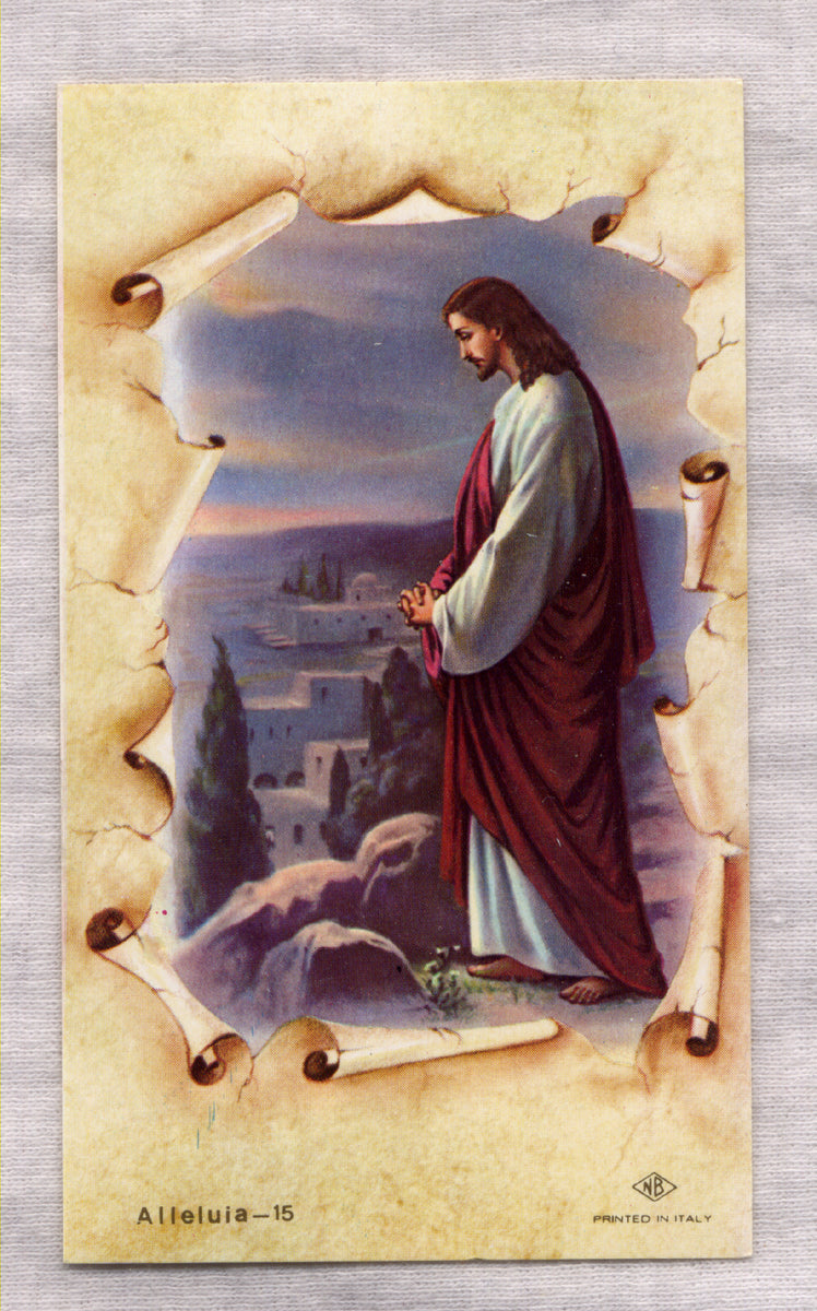 Jesus Weeps Over Jerusalem holy card 5/pkg IT214