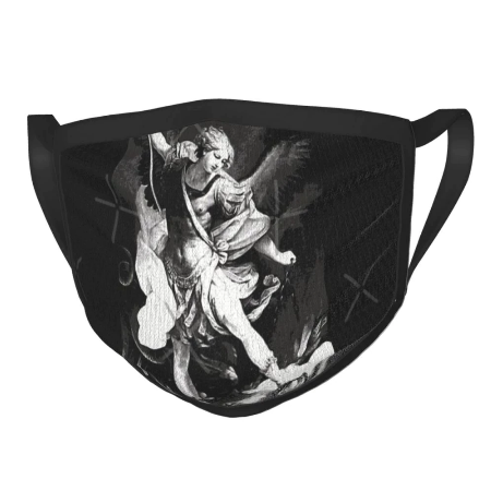 St Michael the Archangel B&W non-adjustable washable face mask MSK46